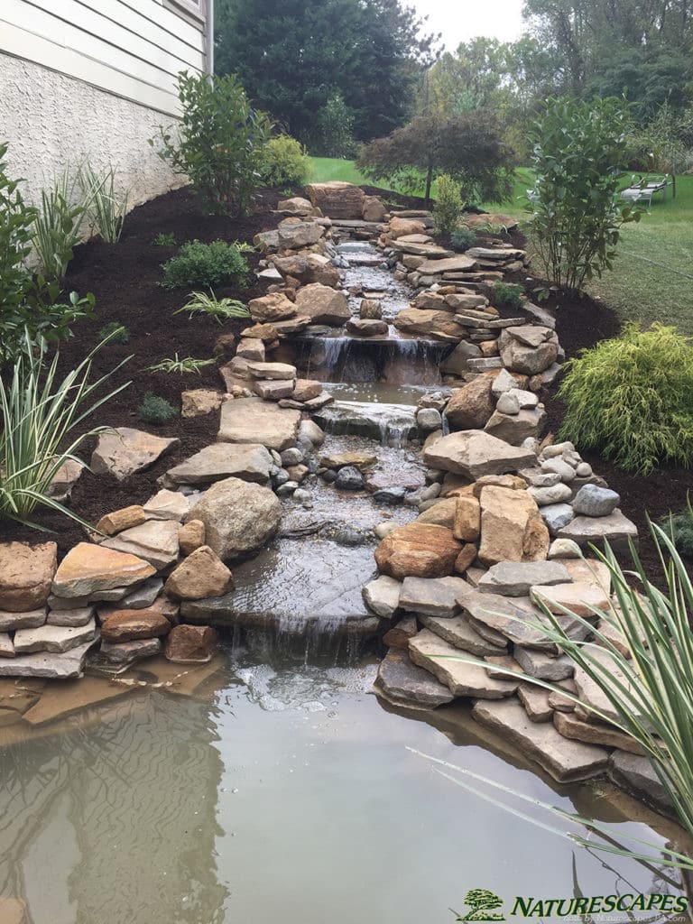 Creating a Flagstone Patio and Waterfall Feature in West Pikeland ...